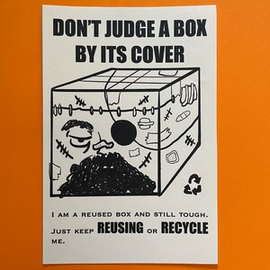 Printable Recycle Packaging Label for Reused Box Sticker. Funny Ganster ...