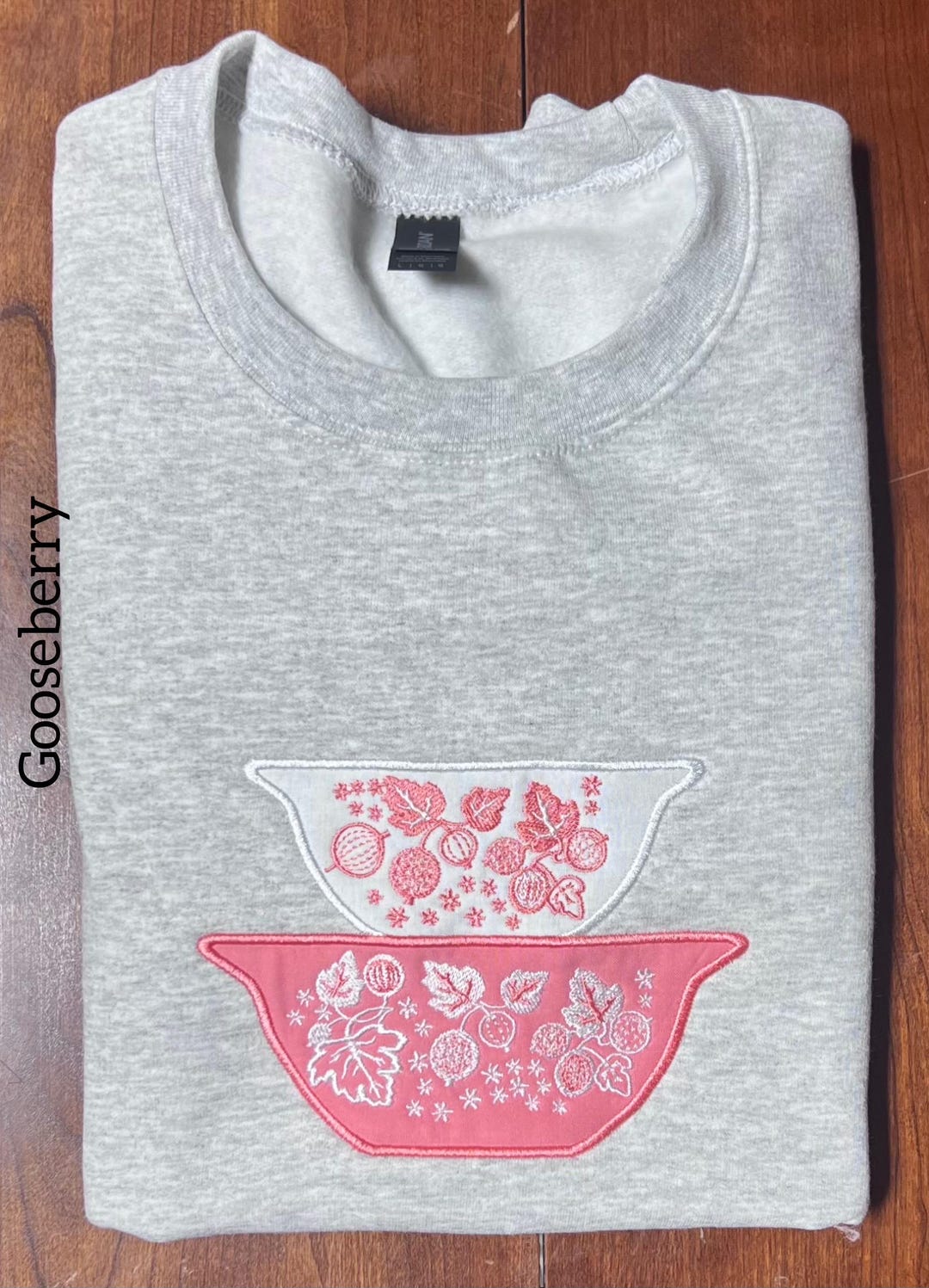 Vintage Glass Bowl Appliqué Embroidered Sweatshirt - Etsy