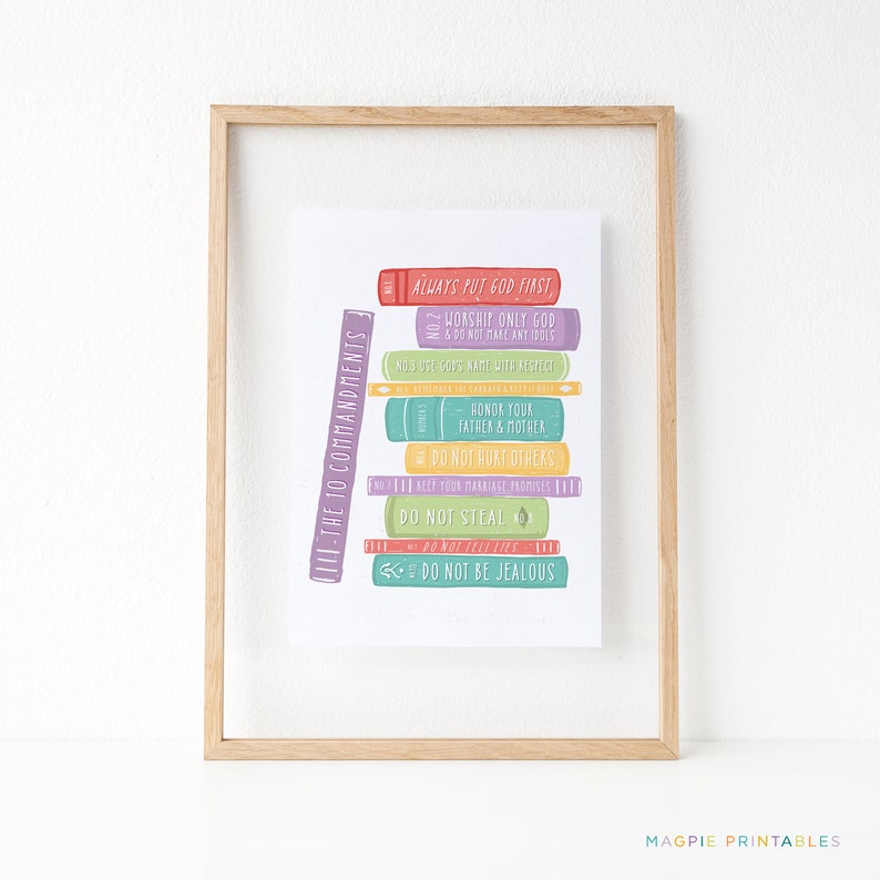 Ten Commandments Art Print, Bible Study Poster (digital Download) - Etsy