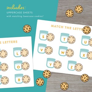 Milk and Cookies Alphabet Matching Game – Preschool Printable (digital ...