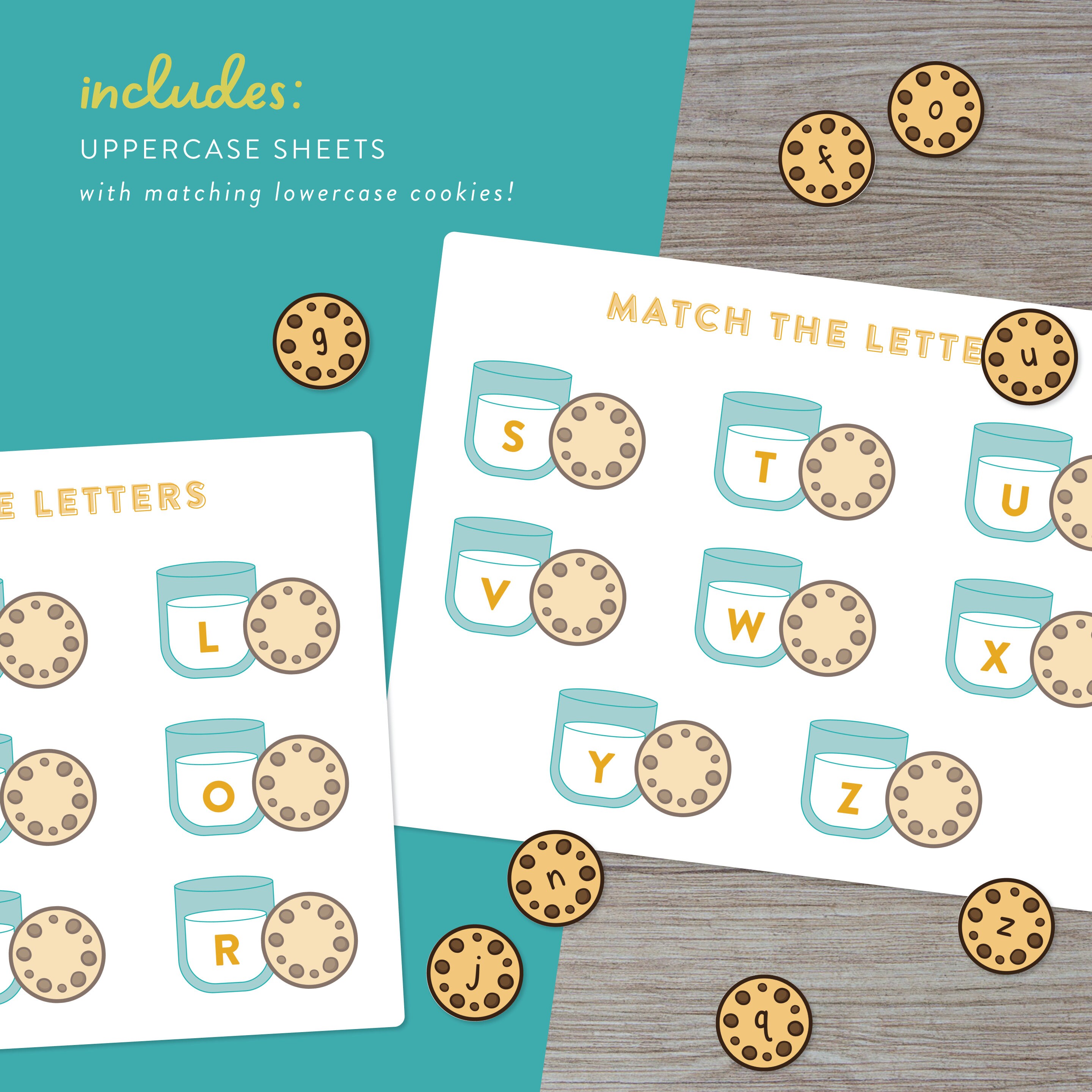 Milk and Cookies Alphabet Matching Game - Preschool Resource ...