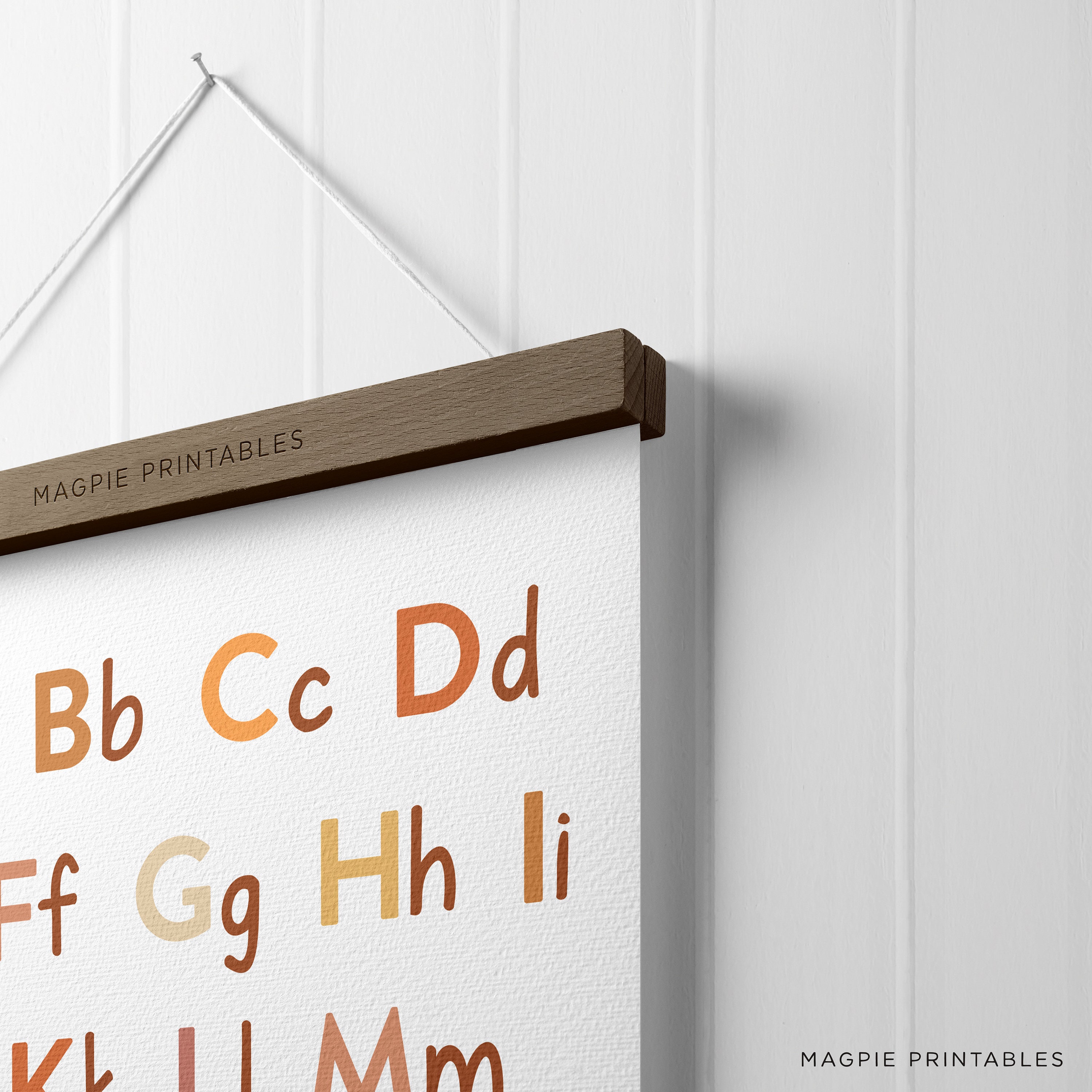 Orange Alphabet Print, ABC Art Print, Printable Education Wall Art ...