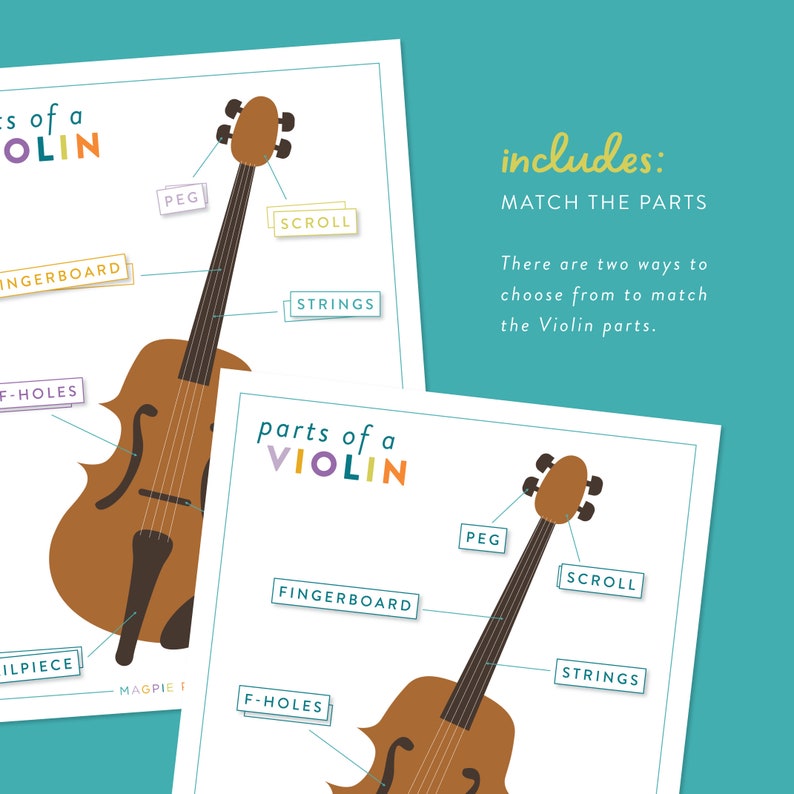 Fun Violin Parts Memory Game - Printable Learning Activity for Kids and ...
