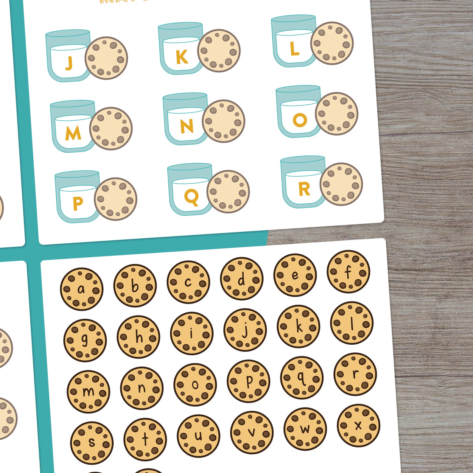 Milk and Cookies Alphabet Matching Game – Preschool Printable (digital ...