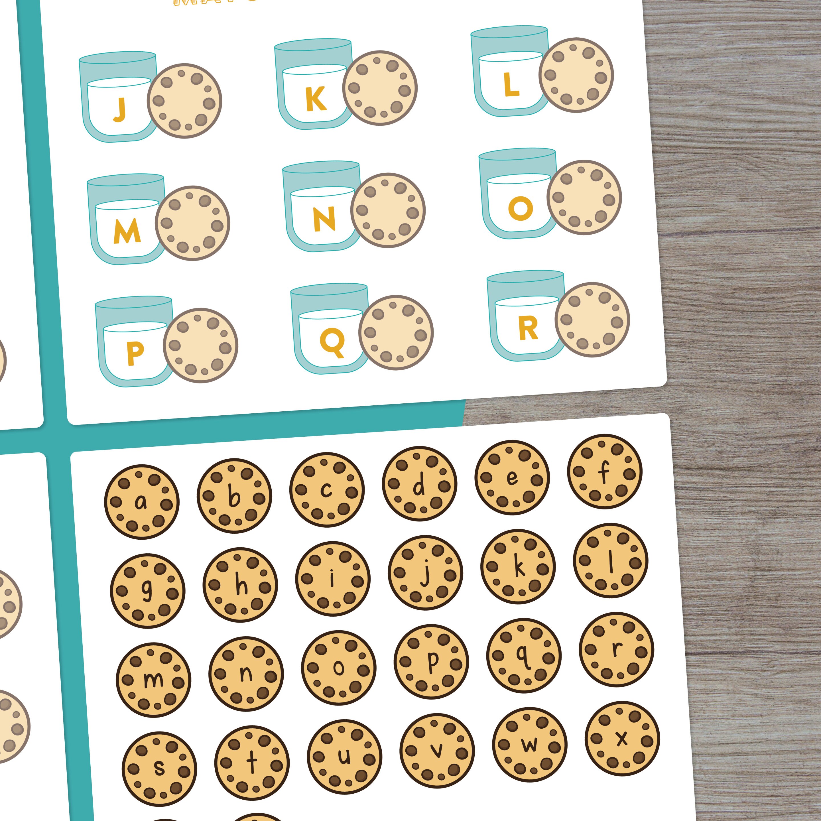 Milk and Cookies Alphabet Matching Game - Preschool Resource ...