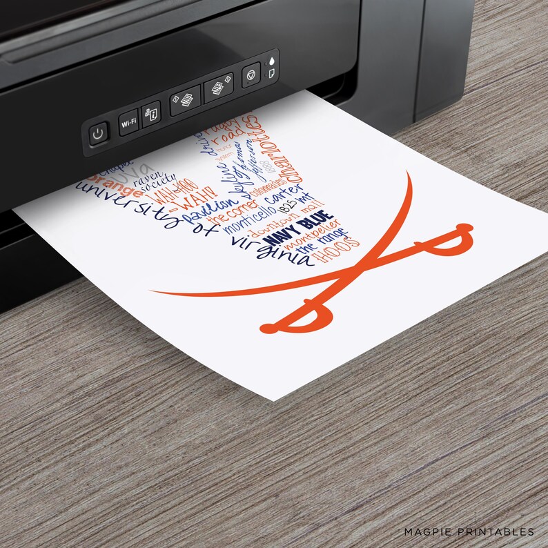 University of Virginia Art Print, UVA Art Print, Collegiate Wall Art ...