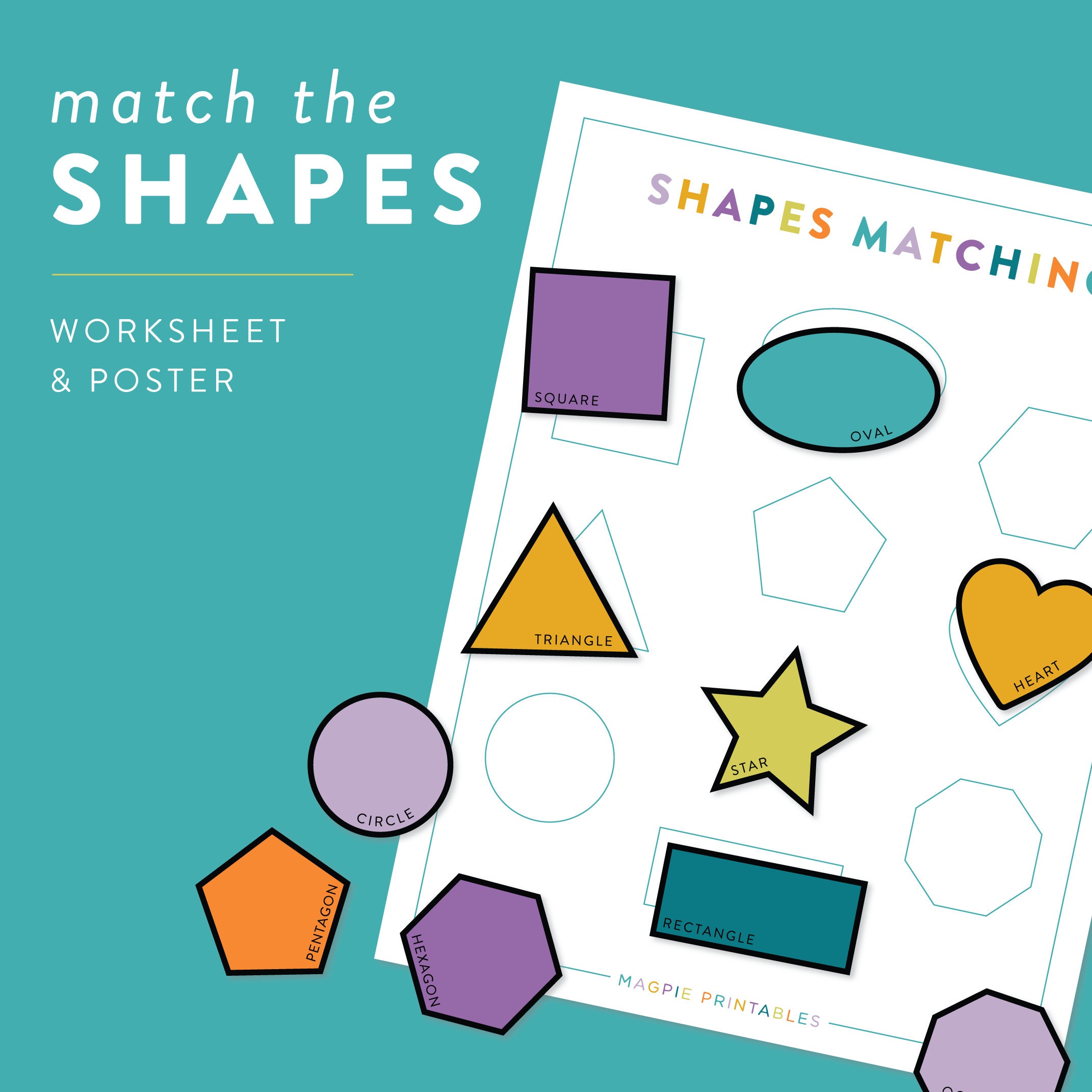 Learning Shapes, Shape Matching Game, Match the Shape, Homeschool ...