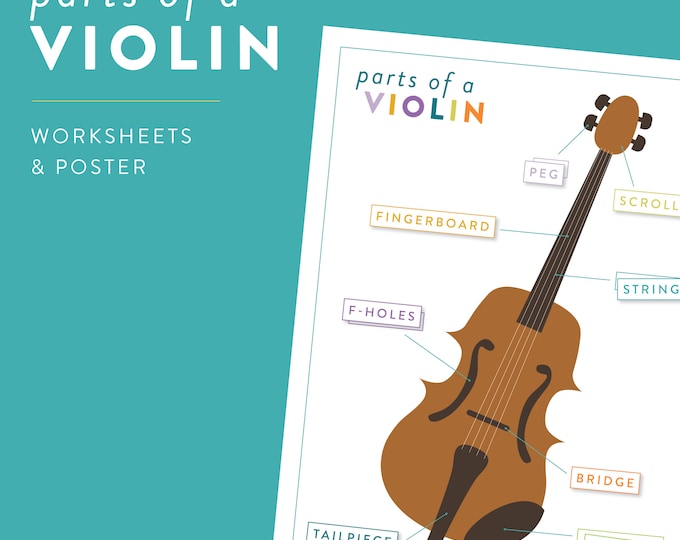 Violin Parts Learning Activity – Printable Educational Game (digital ...