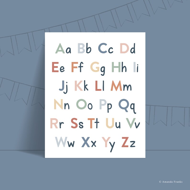 Alphabet Art Print ABC Art Print Digital Alphabet Print Digital ABC ...
