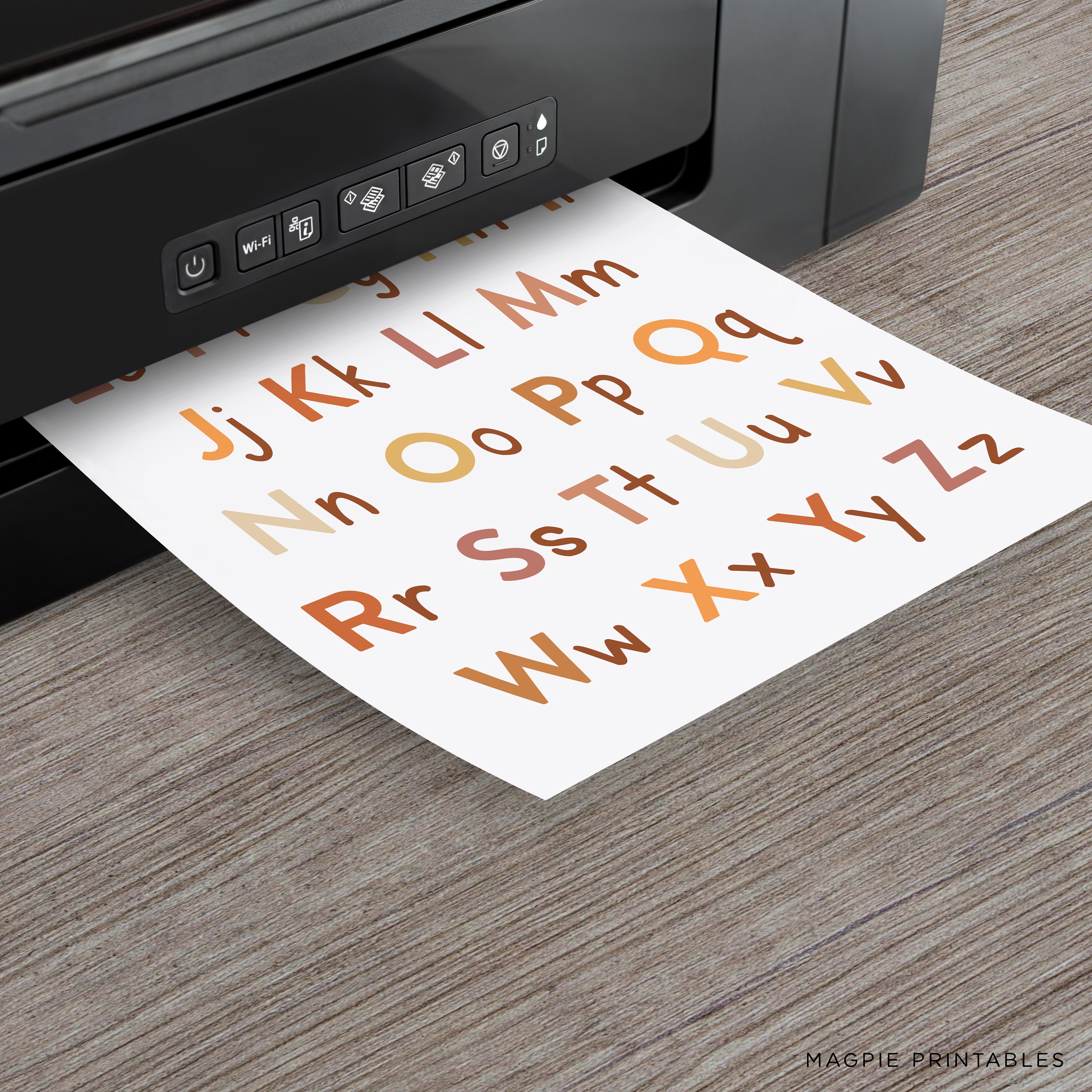 Orange Alphabet Print, ABC Art Print, Printable Education Wall Art ...
