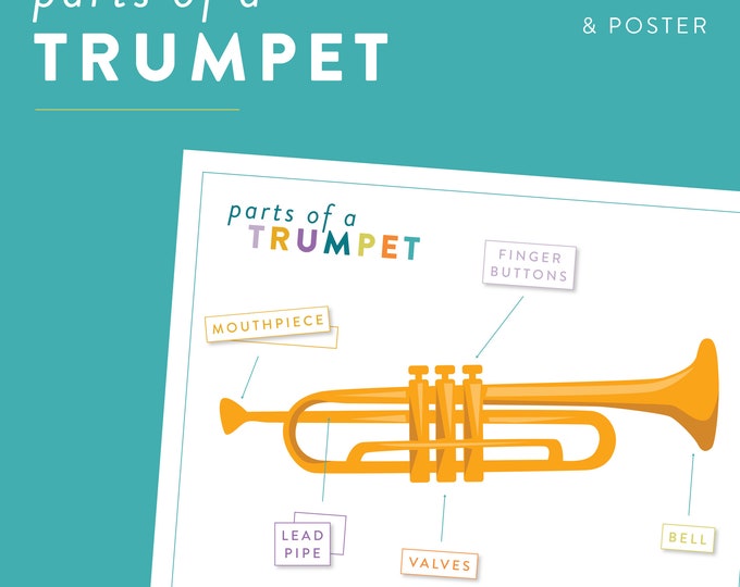 Trumpet Parts Printable Memory Game, Learning Trumpet, Beginner Trumpet ...