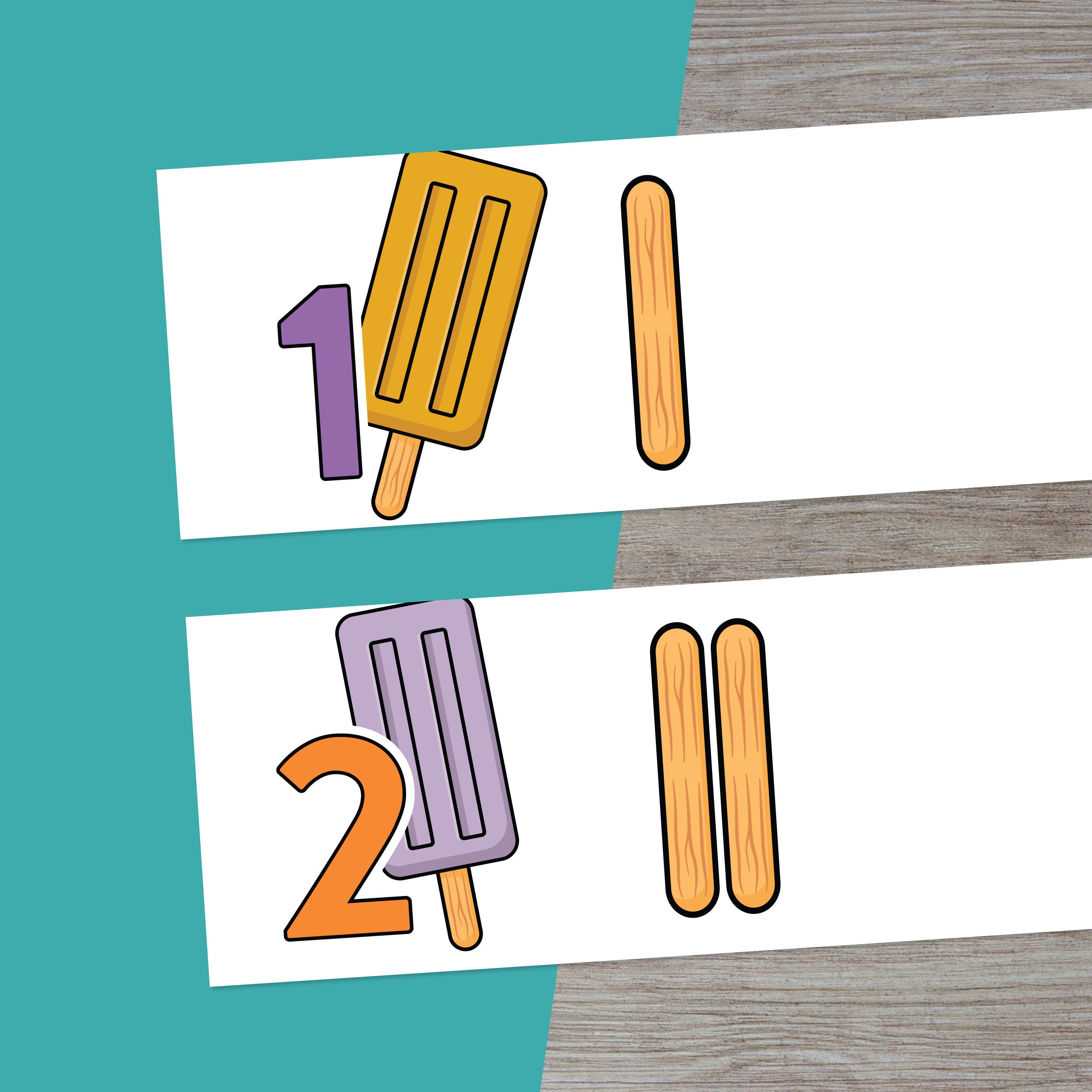 Tally Mark Flash Cards – Ice Cream & Popsicle Counting (digital ...