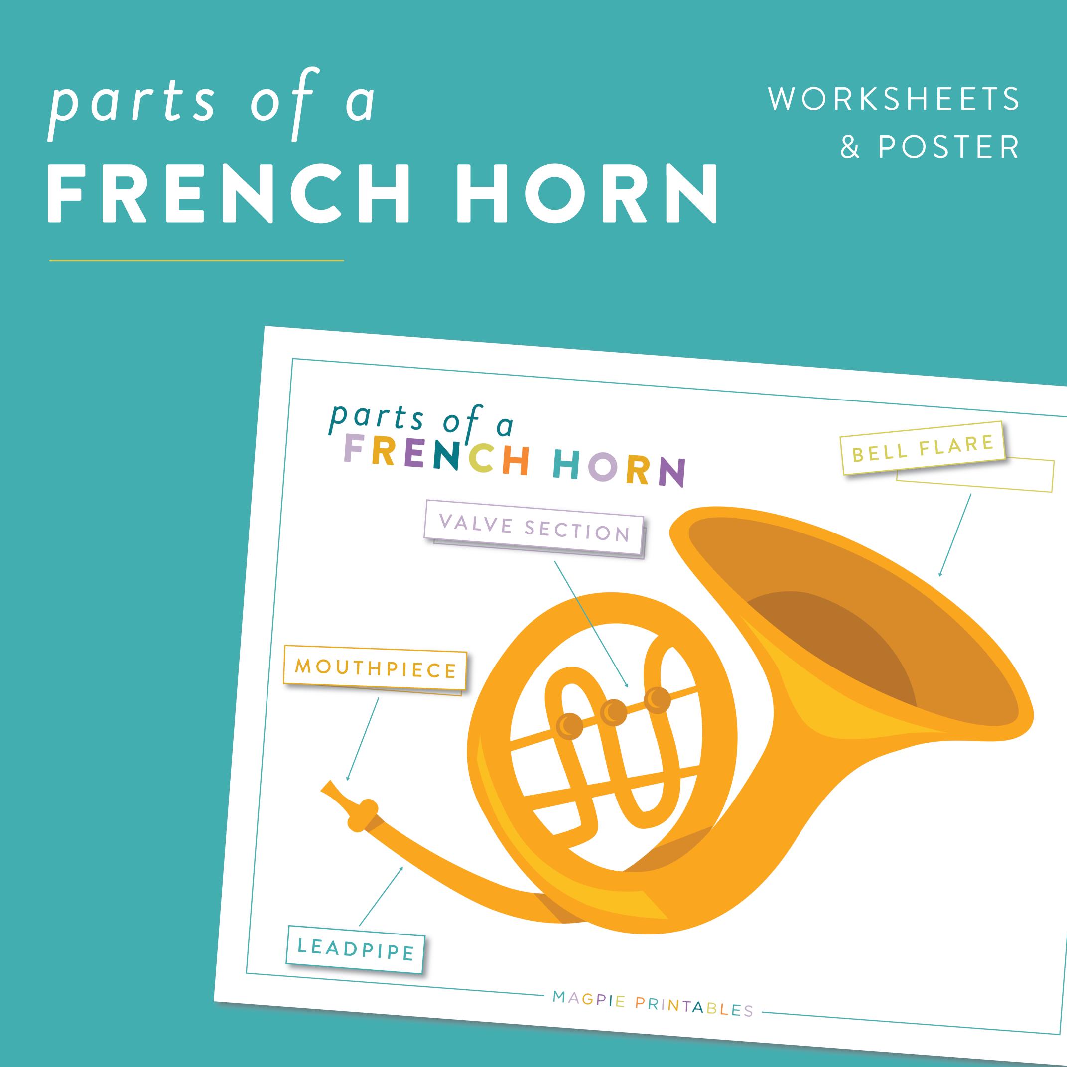 French Horn Printable Memory Game, Learning the French Horn, Kids Music ...