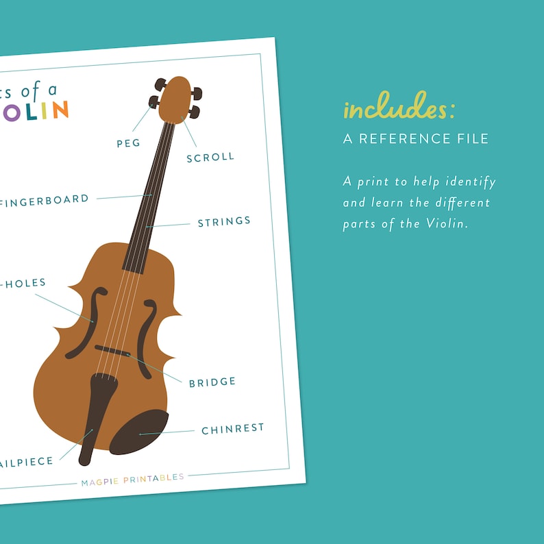 Fun Violin Parts Memory Game - Printable Learning Activity for Kids and ...