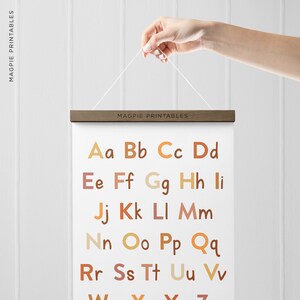 Orange Alphabet Print, ABC Art Print, Printable Education Wall Art ...