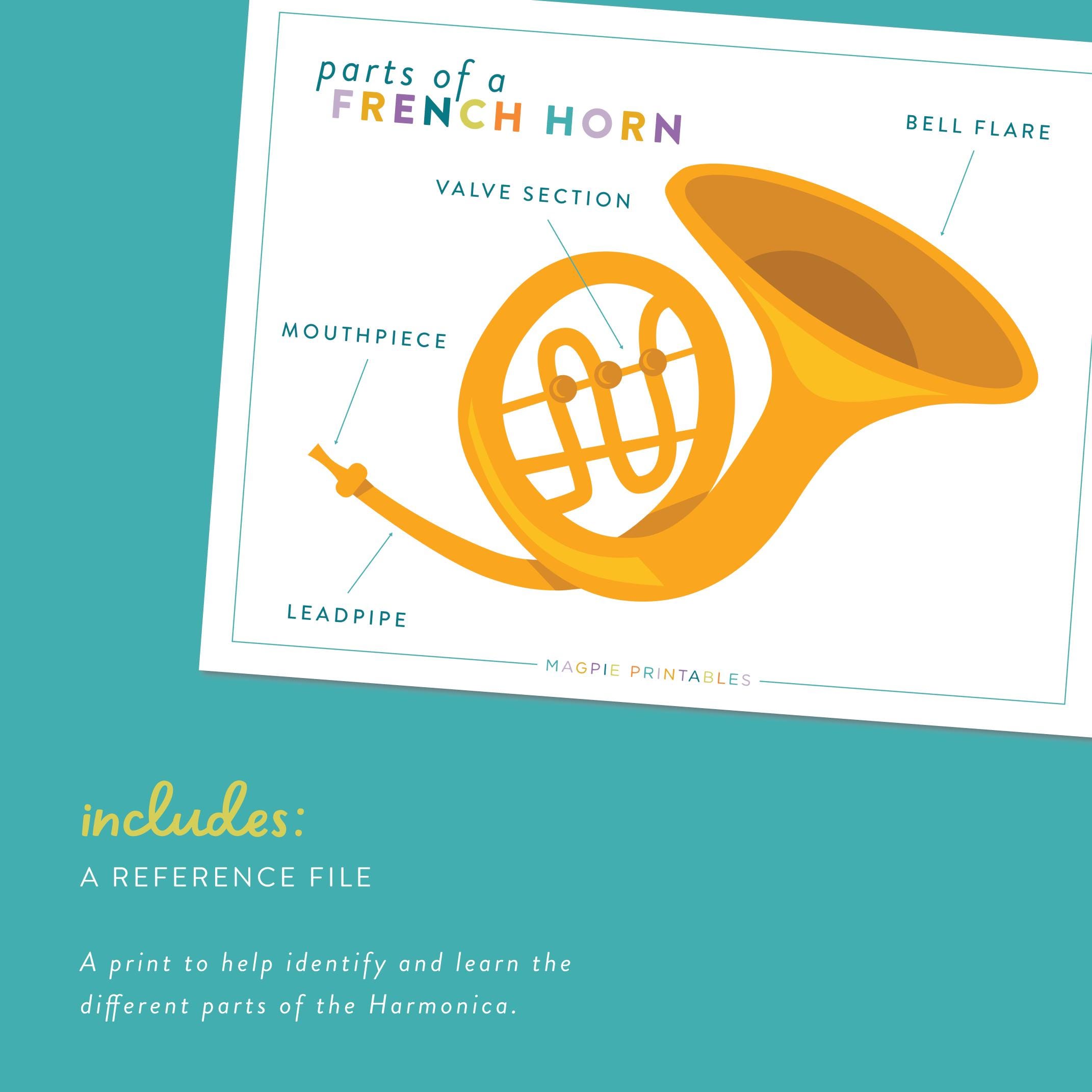 French Horn Printable Memory Game, Learning the French Horn, Kids Music ...