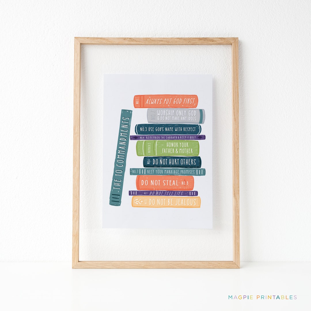 10 Commandments Print, Genesis Print, Bible Study, Biblical Art ...