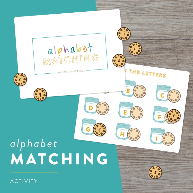 Milk and Cookies Alphabet Matching Game – Preschool Printable (digital ...