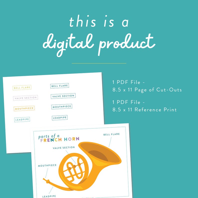 French Horn Printable Memory Game, Learning the French Horn, Kids Music ...