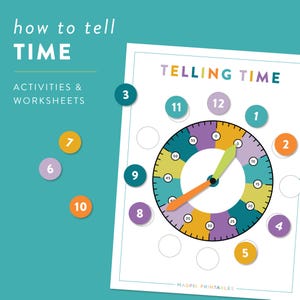 Clock Printable for Kids, Learn to Tell Time, Analog Clock Activity ...