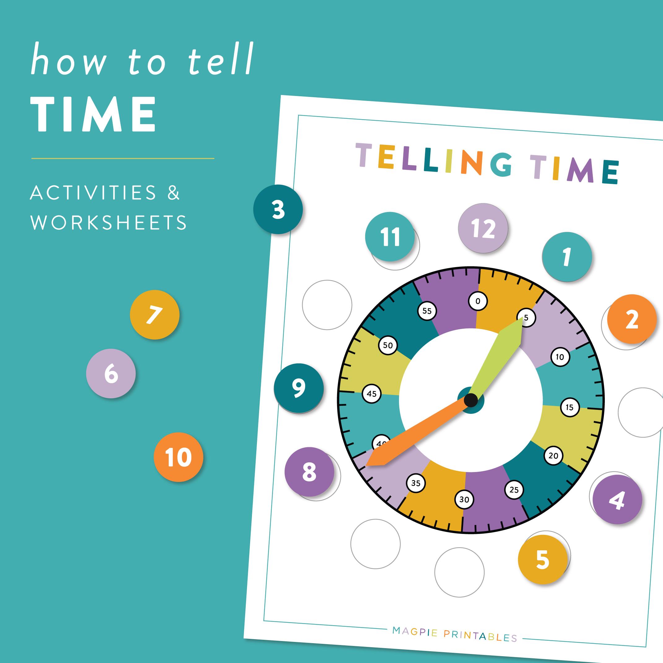 Clock Printable for Kids, Learn to Tell Time, Analog Clock Activity ...