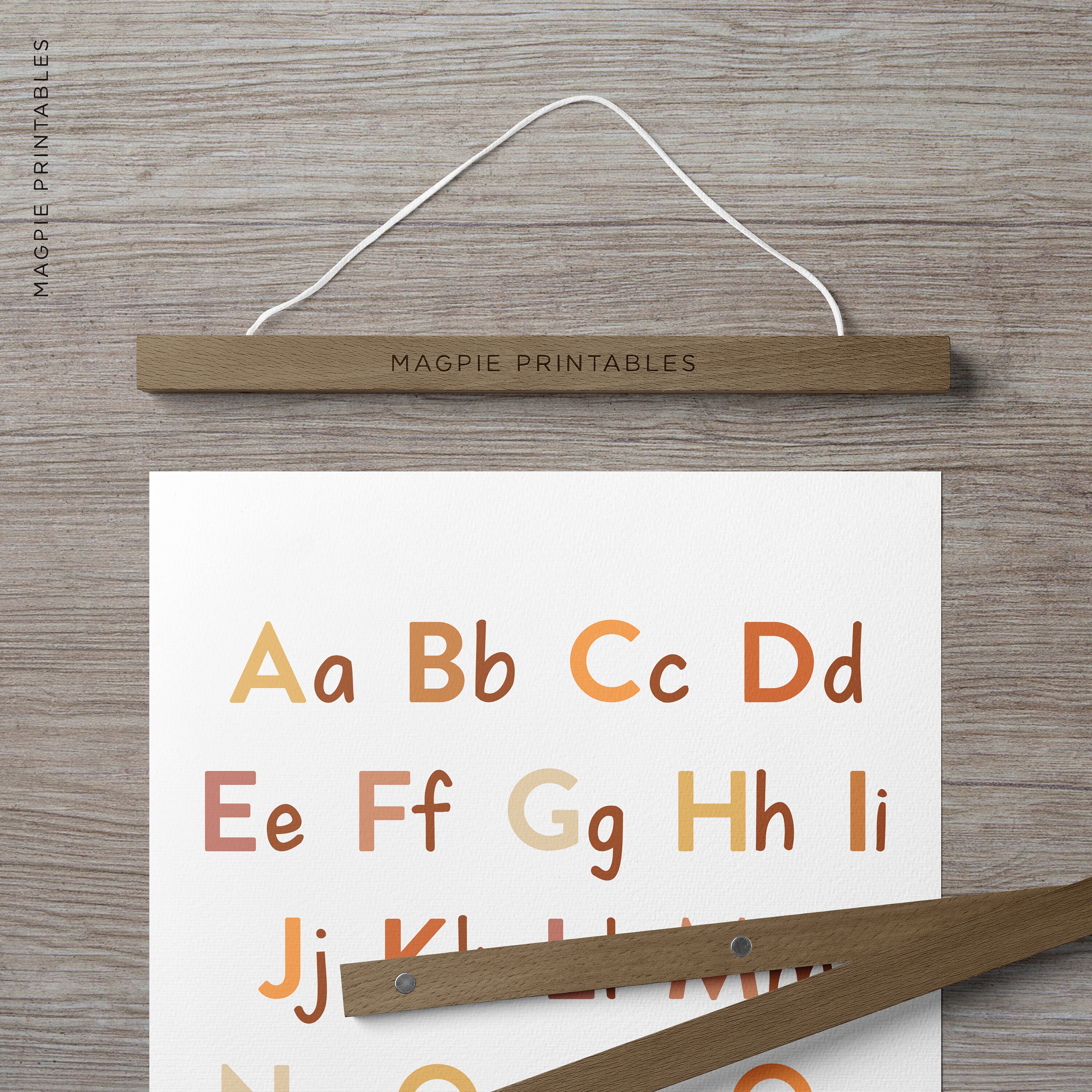 Orange Alphabet Print, ABC Art Print, Printable Education Wall Art ...