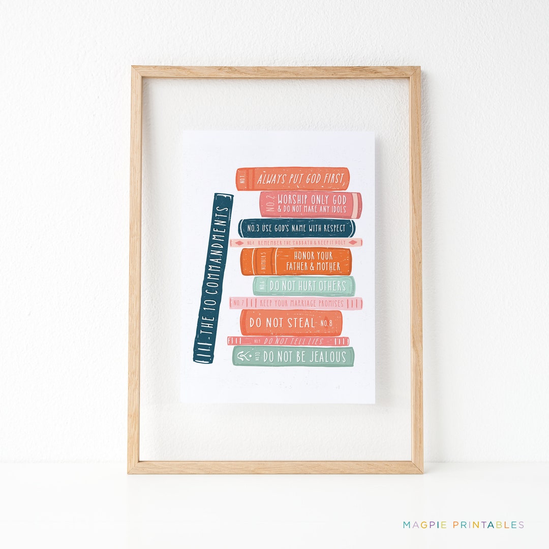 10 Commandments Print, Genesis Print, Bible Study, Biblical Art ...