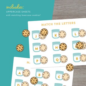 Milk and Cookies Alphabet Matching Game – Preschool Printable (digital ...