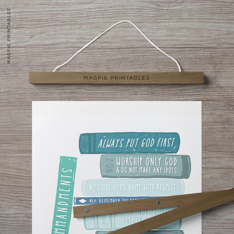 10 Commandments Print, Genesis Print, Bible Study, Biblical Art ...