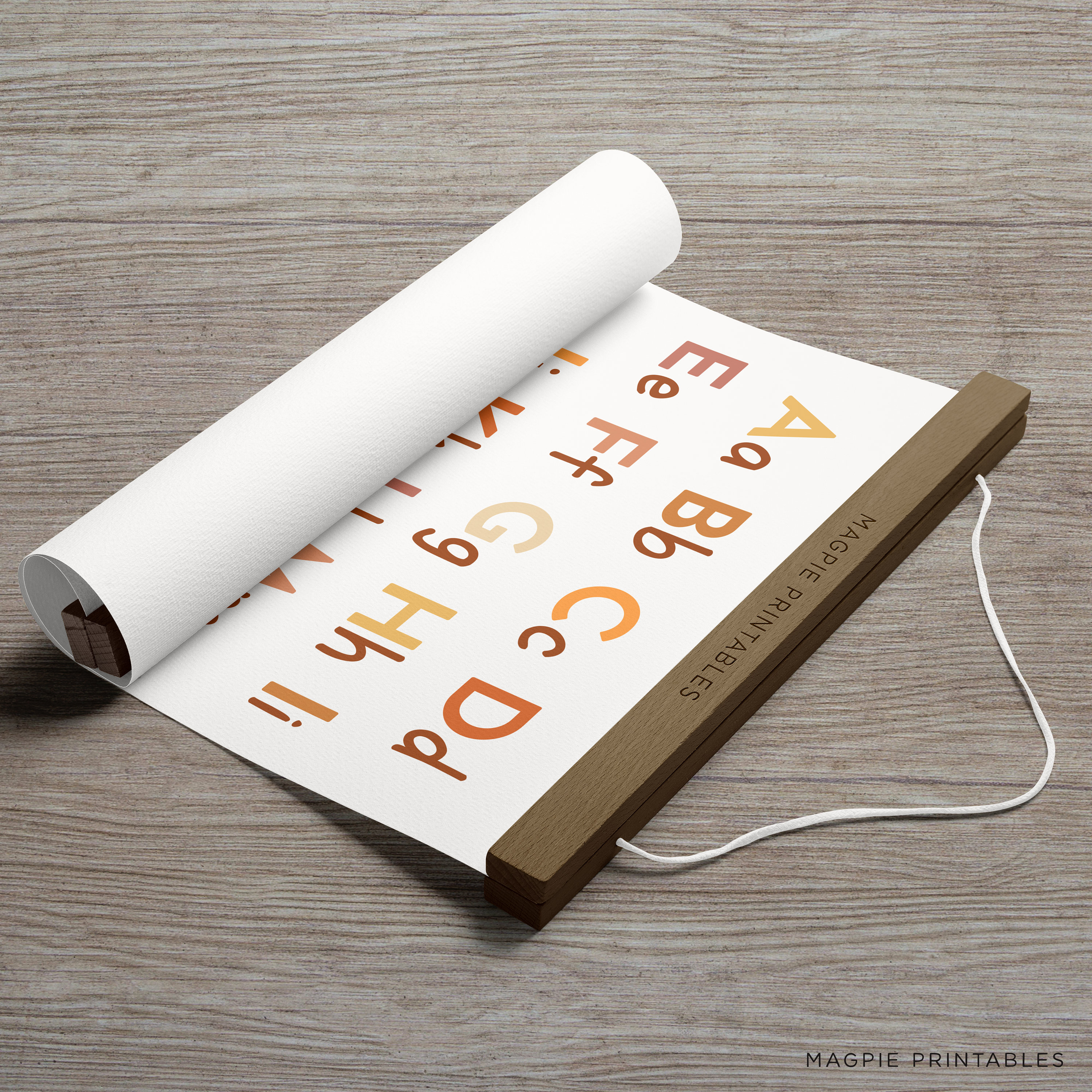 Orange Alphabet Print, ABC Art Print, Printable Education Wall Art ...