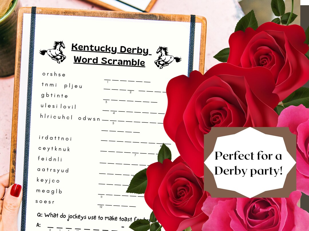 Kentucky Derby Word Scramble Party Game Digital Download Print and Go ...