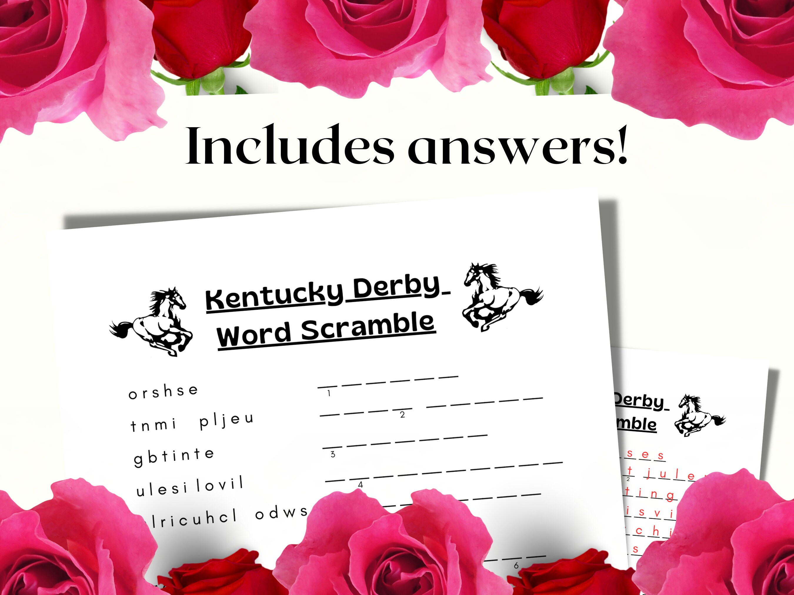 Kentucky Derby Word Scramble Party Game Digital Download Print and Go ...
