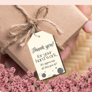 Printable Thank You Tags Black and White Gift Tags Cute - Etsy