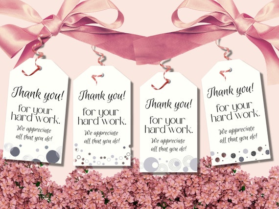 Printable Thank You Tags Black and White Gift Tags Cute - Etsy
