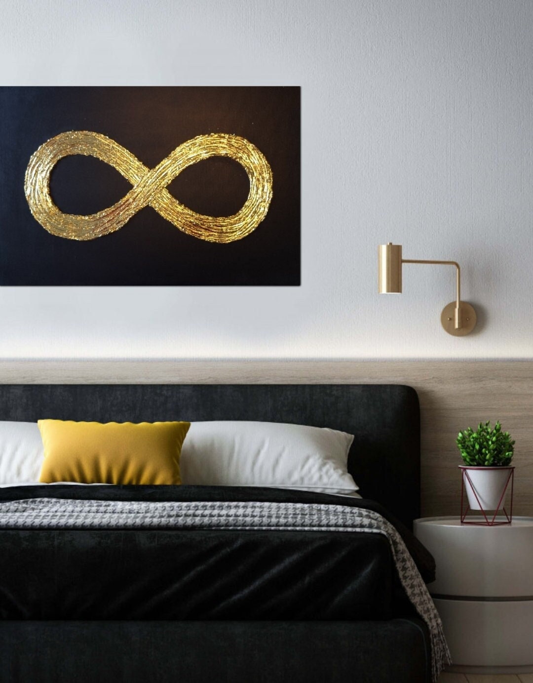 Gold Leaf Infinity Artwork Structural Picture Acrylic Picture 3D ...