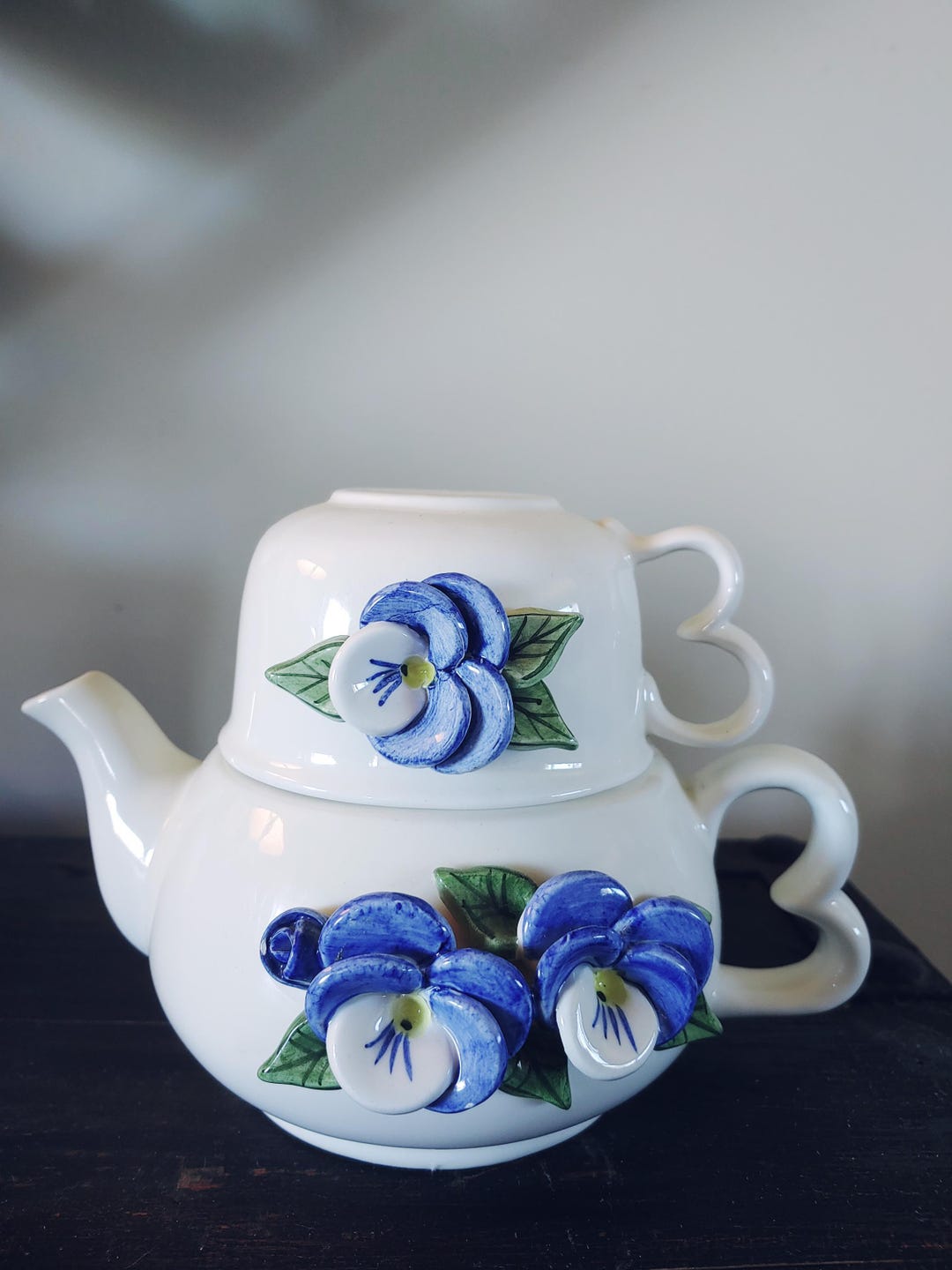 Mud Pie 3-piece Teapot With Tea Cup - Etsy