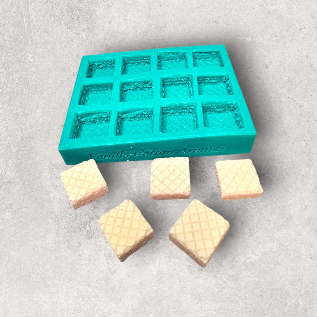 Mini Sugar Wafer Cookies 12-cavity Silicone Mold for Wax Melt Making ...