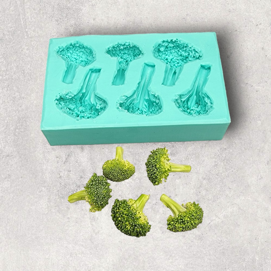 Broccoli Florets 6-cavity Silicone Mold for Wax Melt Making, Candle ...
