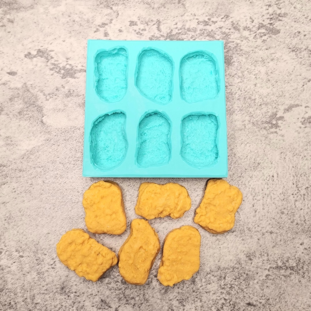 Breaded Chicken Nuggets 6-cavity Silicone Mold for Wax Melt Making ...