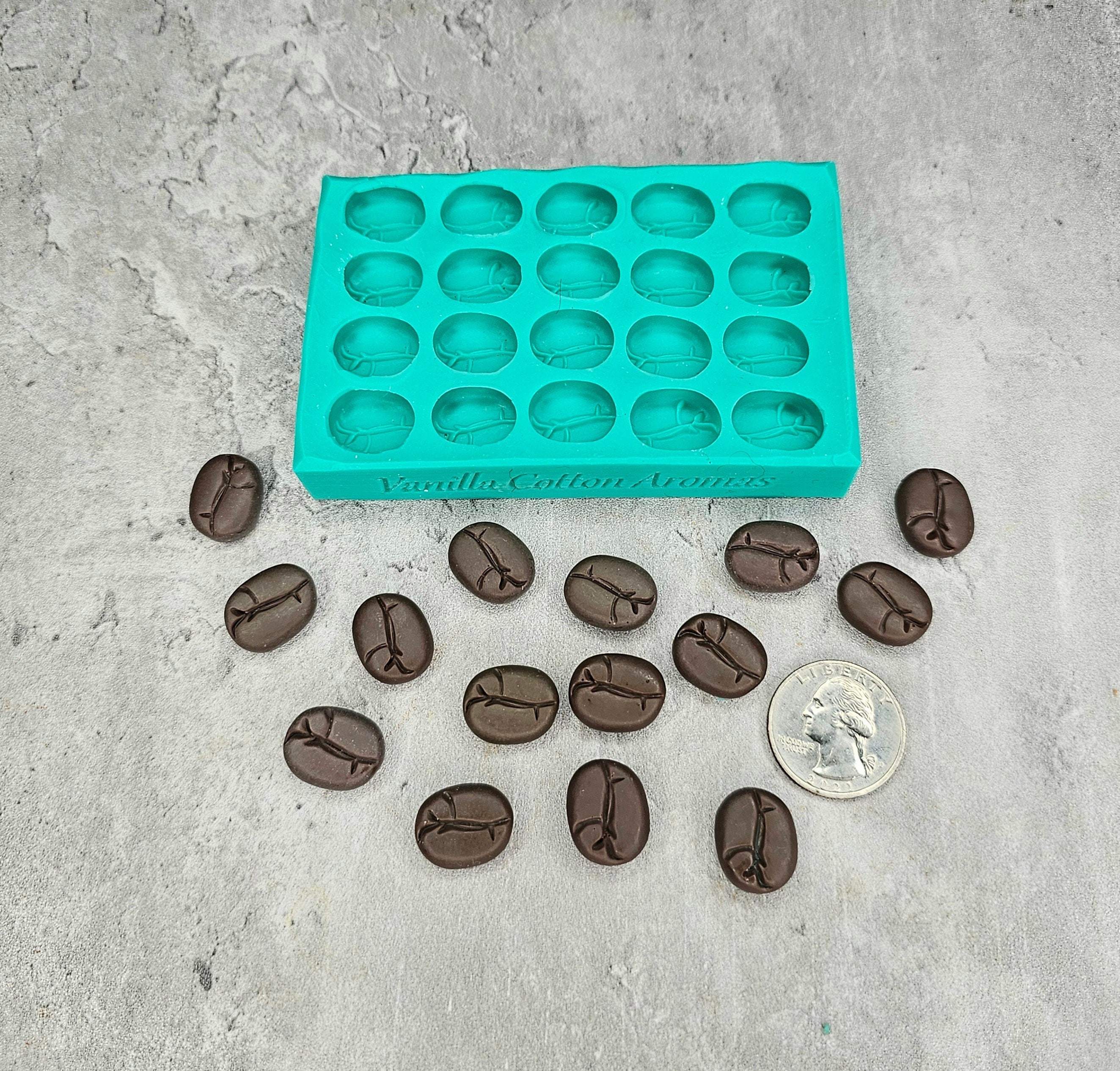 Coffee Beans 20-cavity Silicone Mold for Wax Melt Making, Candle Embeds ...