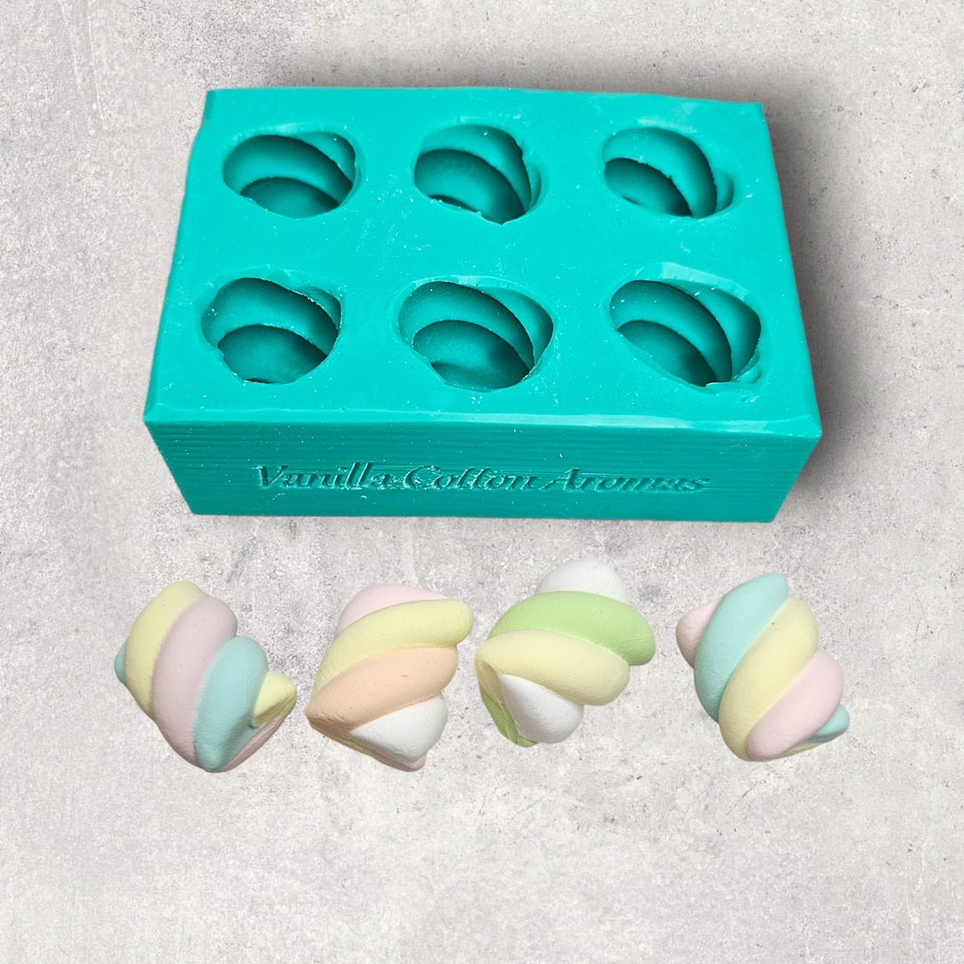Marshmallow Twists 6-cavity Silicone Mold for Wax Melt Making, Candle ...