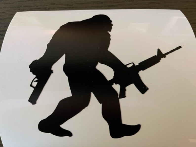 Bigfoot / Yeti Walking Holding Guns | Etsy