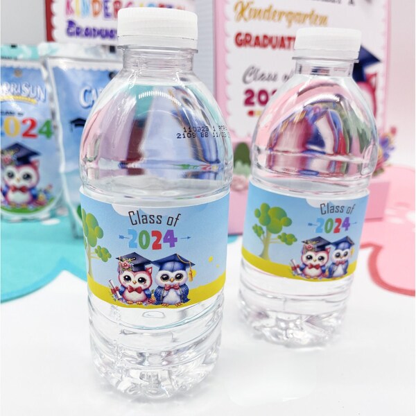 Kinder Graduation Water Bottle Label, Pre-k Graduation Water Bottle ...