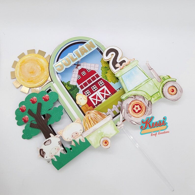 Personalized Farm Cake Topper, Farm Party Decor, Farm Birthday Party ...