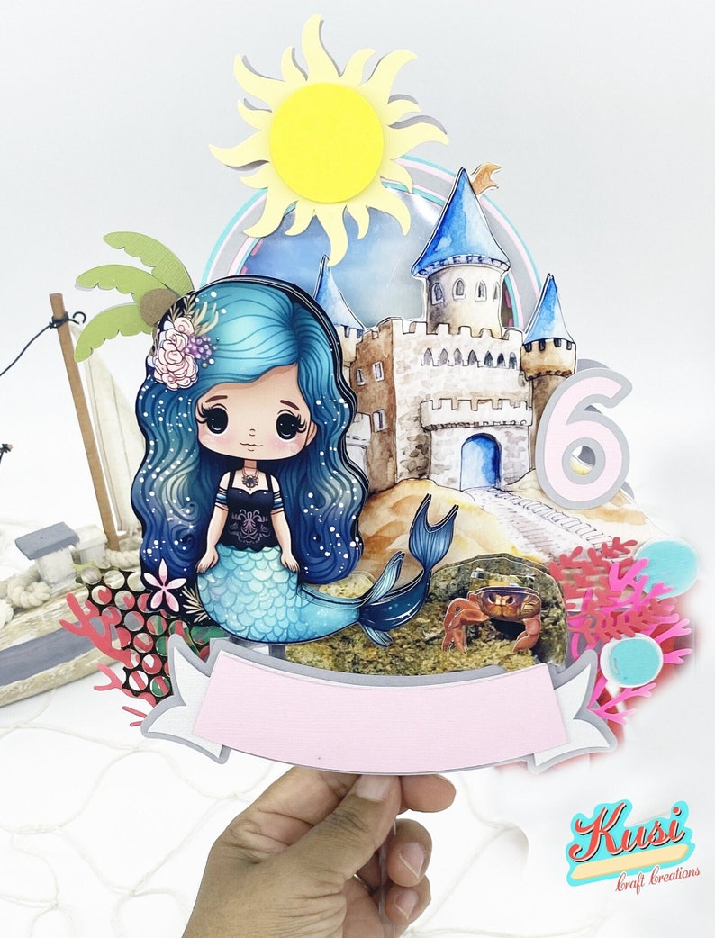 Mermaid Cake Topper, Under the Sea Topper, Mermaid Party Decor, Little ...