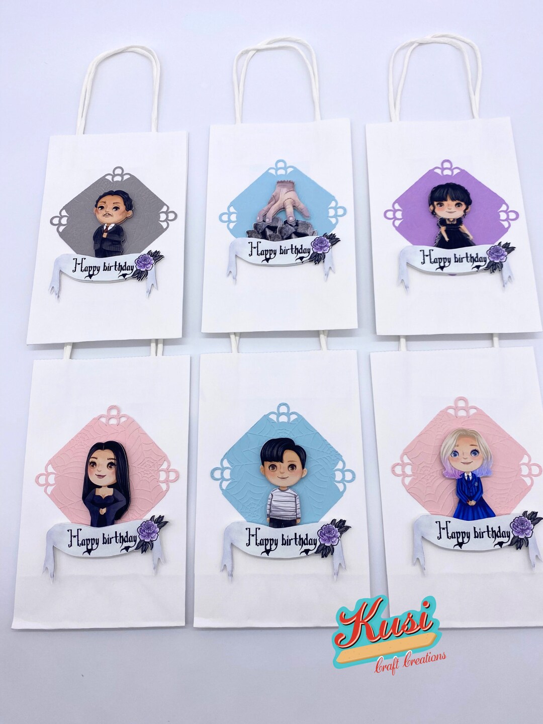 Wednesday Adams Party Favor Bags, Wednesday Adams Goodie Bags, Family ...