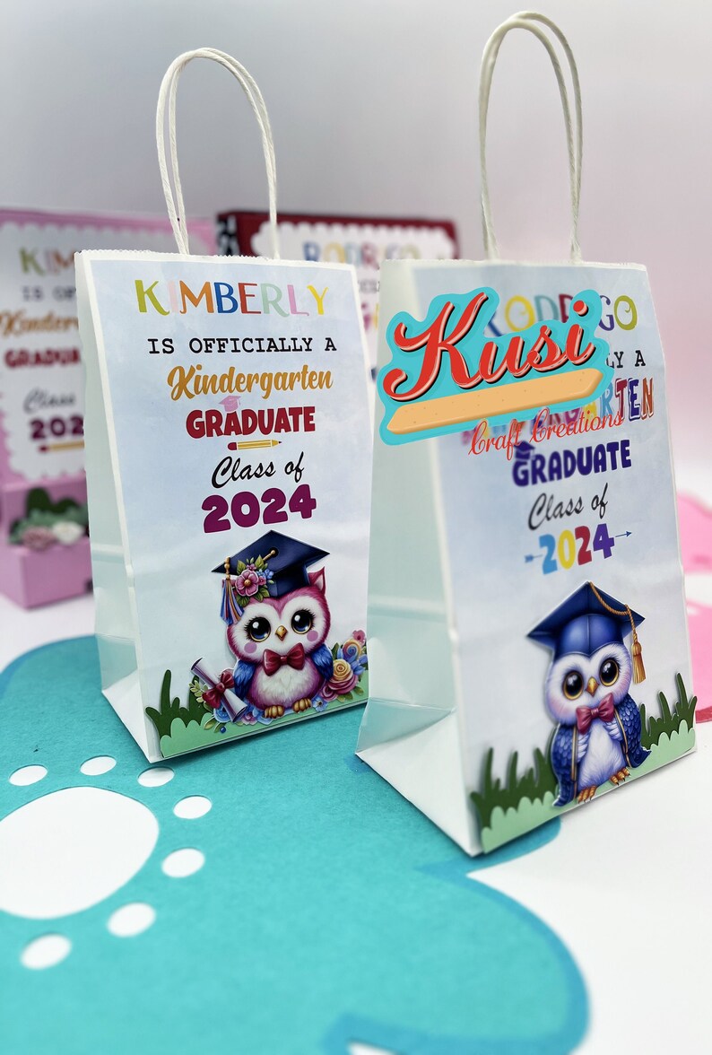 Personalized Kindergarten Graduation Favor Bags - Set of 6 - Etsy