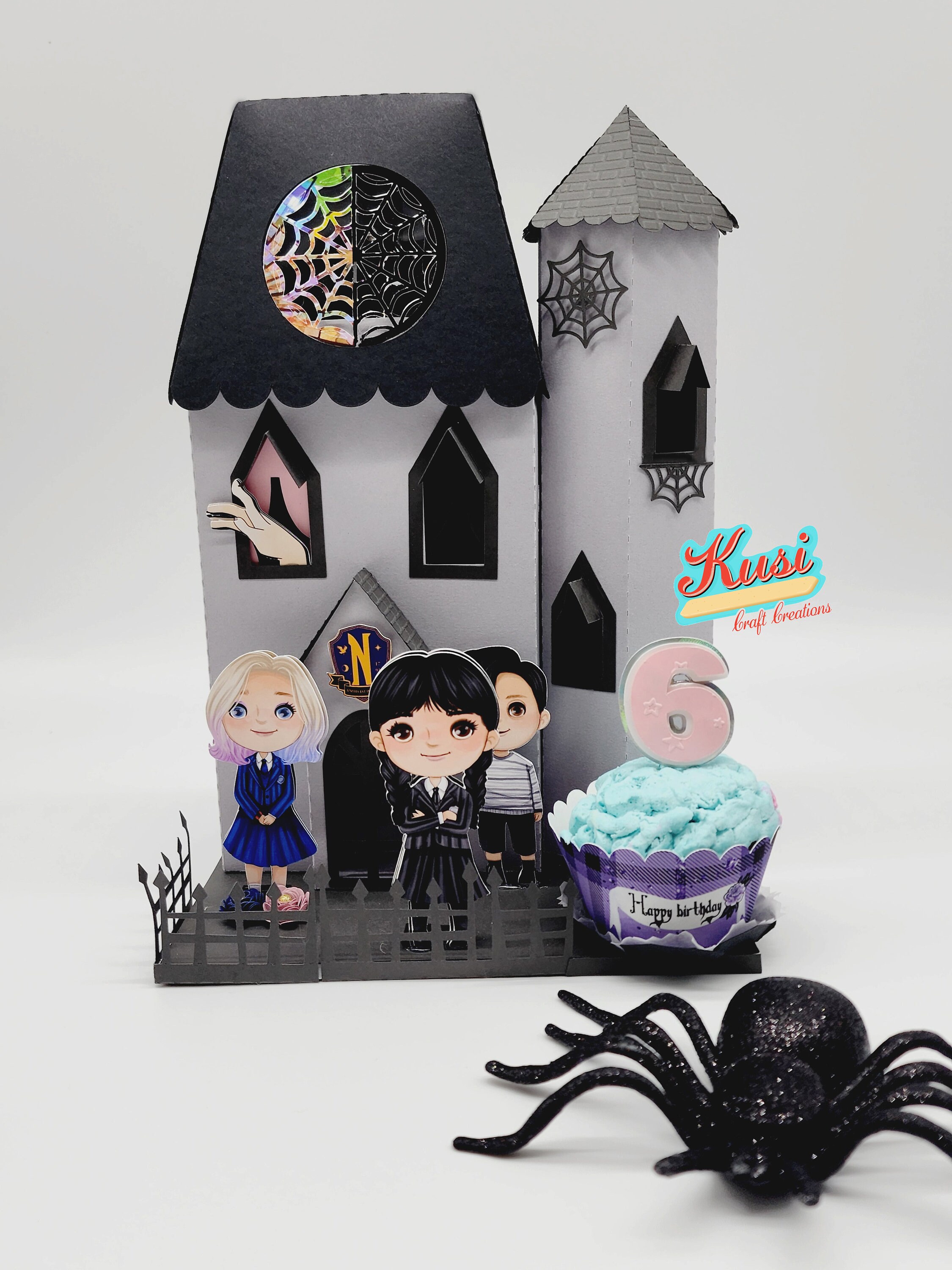 Wednesday Addams 3D Mansion/ Wednesday Cupcake Holder Tray, Wednesday ...