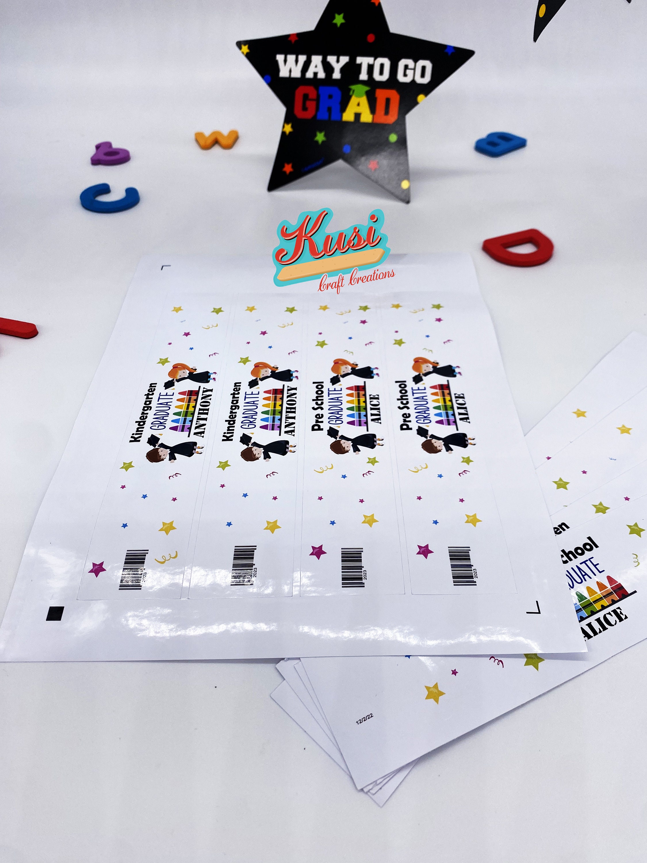 Kinder Graduation Water Bottle Label, Pre-k Graduation Water Bottle ...