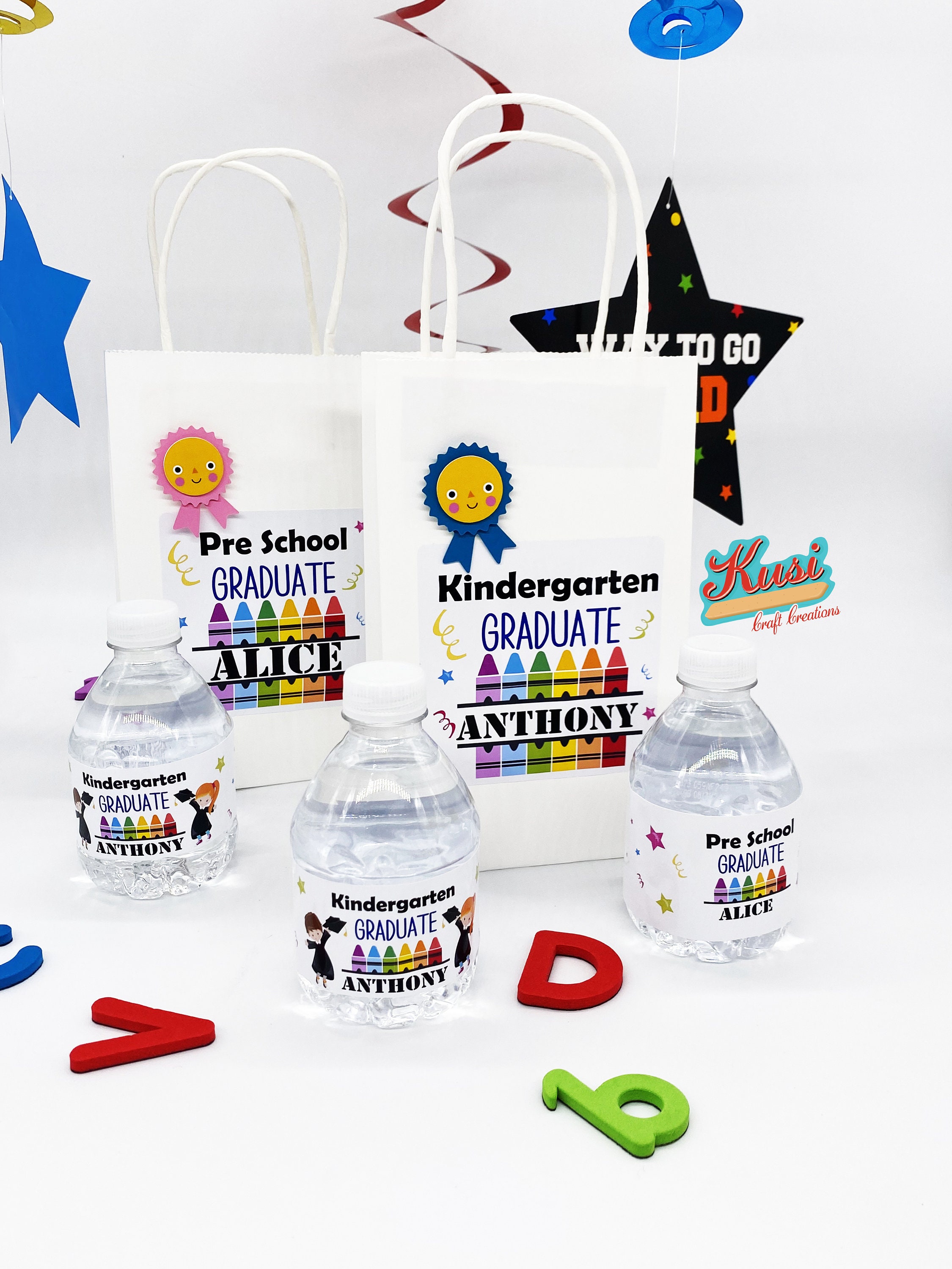 Kinder Graduation Water Bottle Label, Pre-k Graduation Water Bottle ...